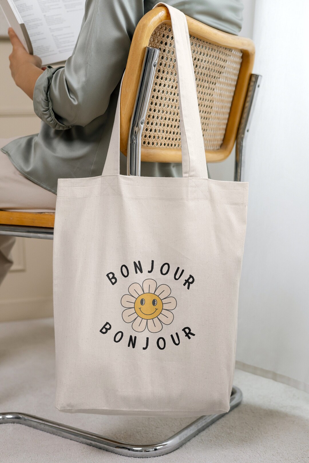 Bonjour SVG PNG, Happy Bonjour Svg, Tote Bag Svg, Trendy Tote Bag Svg ...