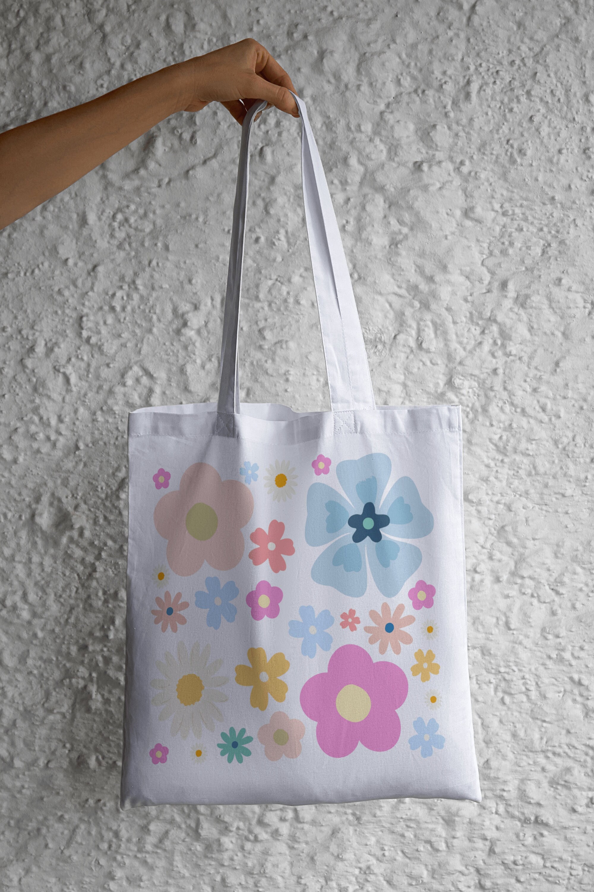 Pastel Flowers SVG PNG, Pastel Colour Flowers, Tote Bag Svg, Trendy Svg ...