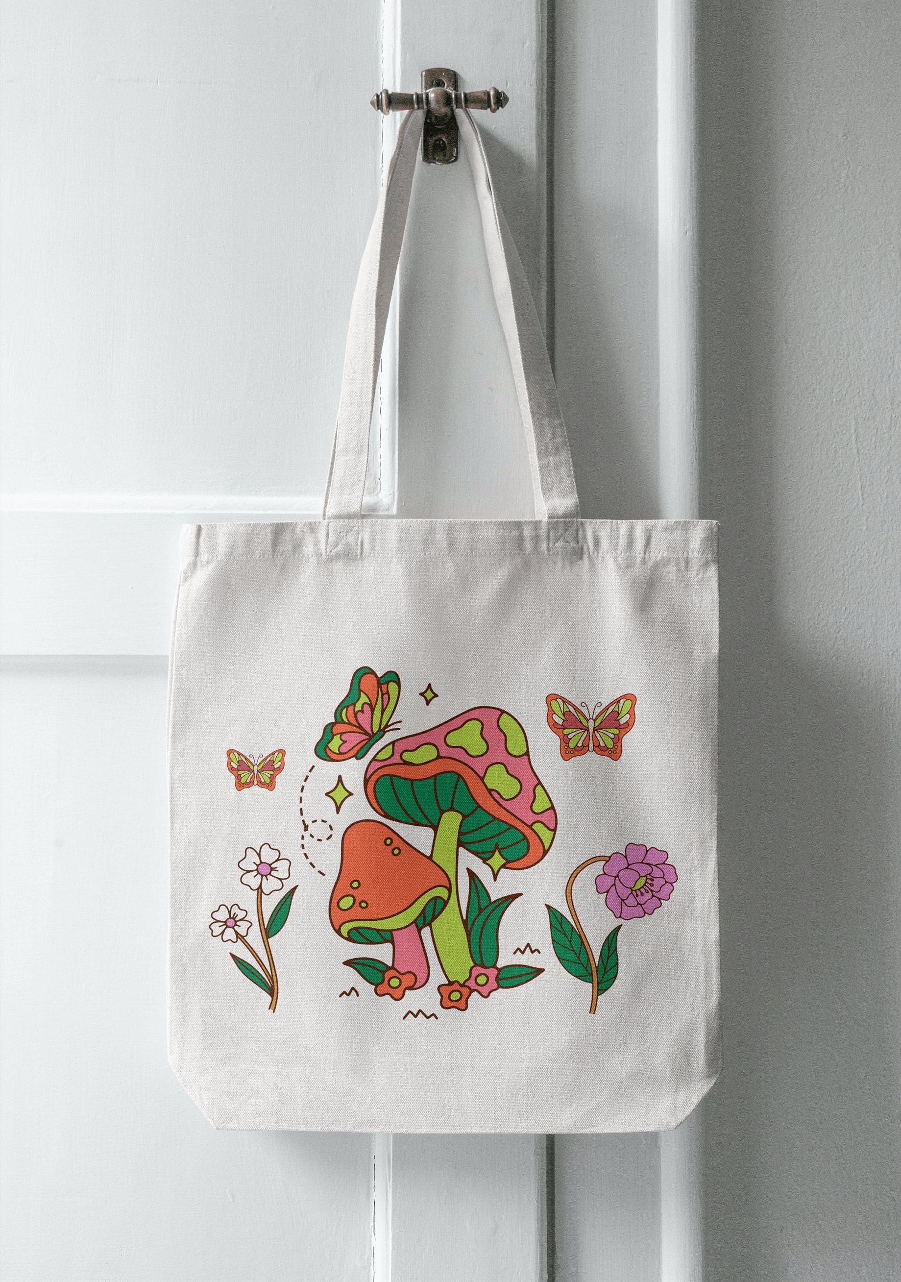Retro Groovy Mushrooms Svg, Groovy Mushrooms Svg, Tote Bag Svg, Svg for ...