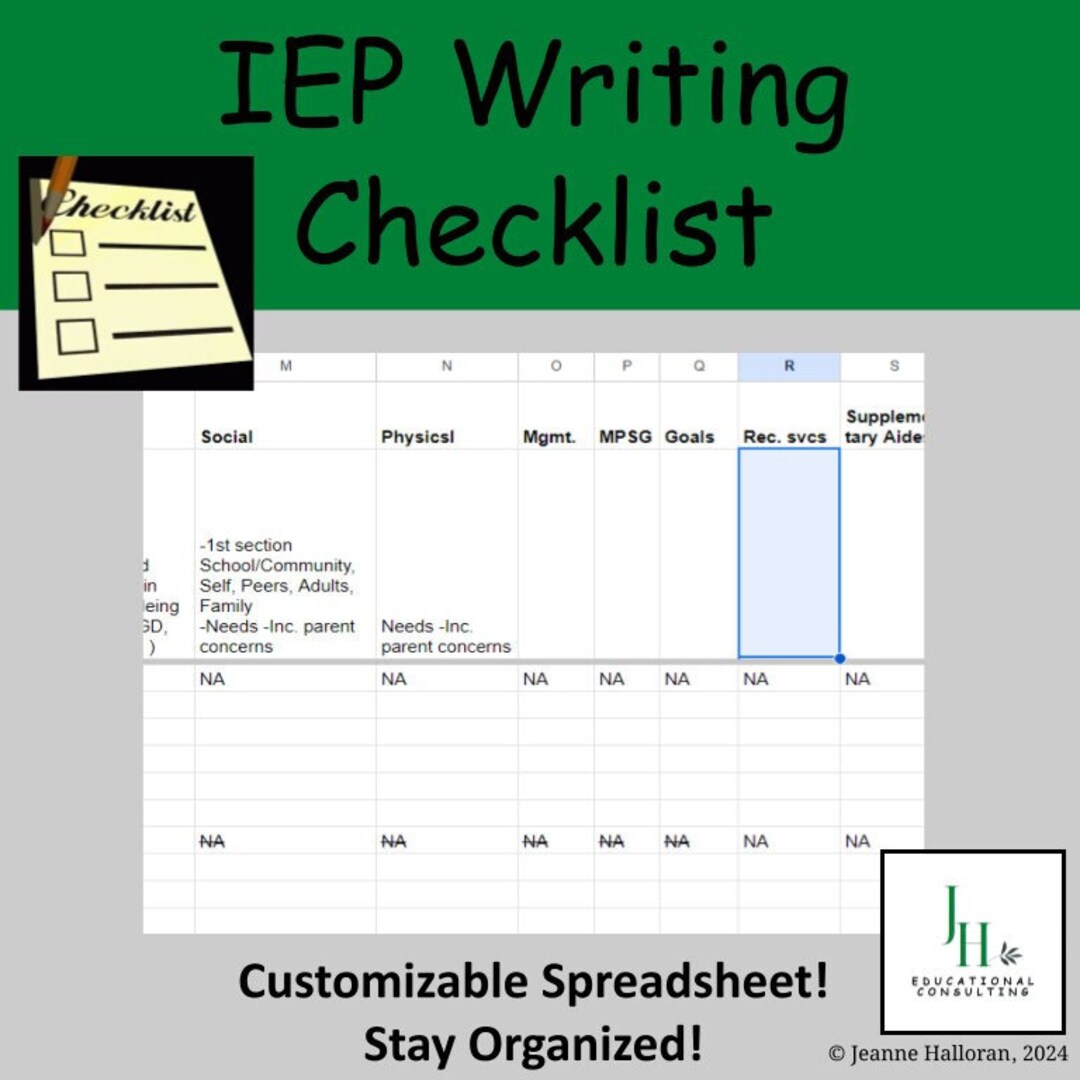 IEP Writing Checklist for Special Education Teachers! - Etsy