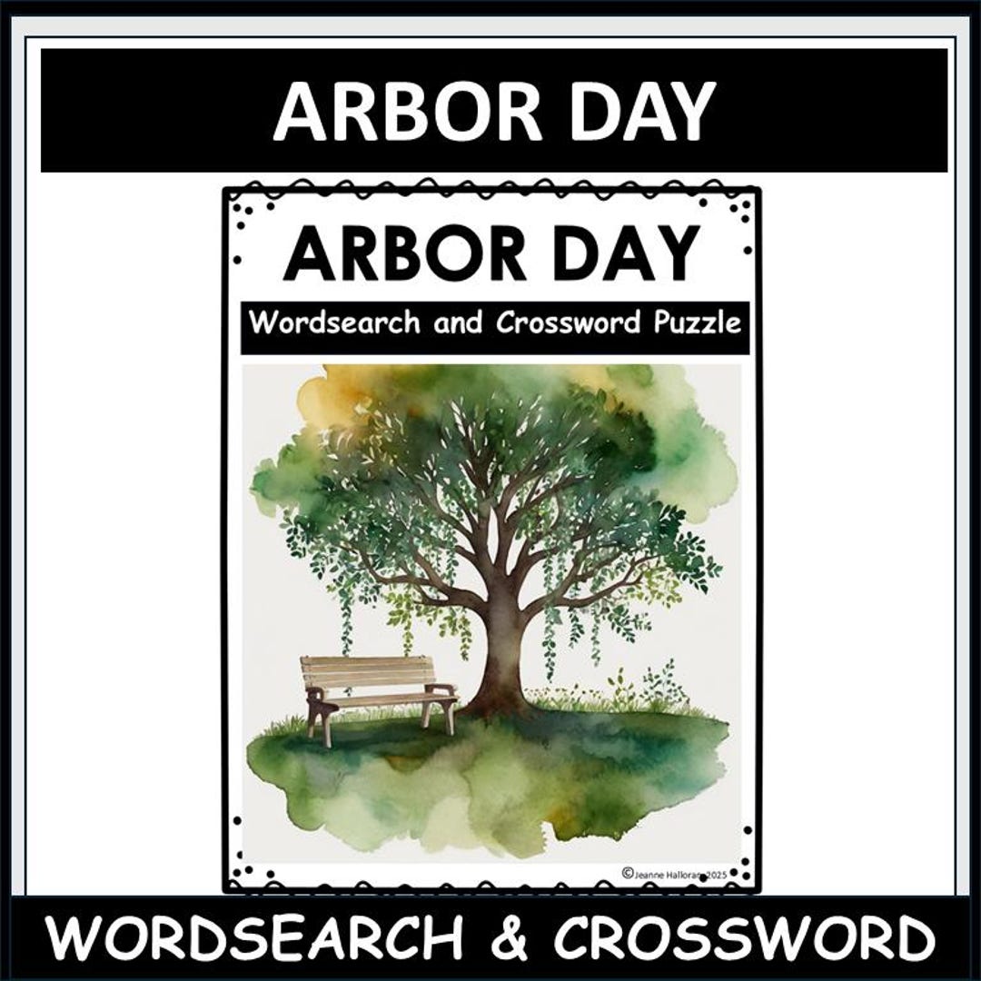 Arbor Day Word Search & Crossword Puzzle Set - Etsy