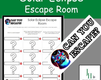 Solar Eclipse Escape Room for Kids, Solar Eclipse Game, Eclipse 2024 Activity, Solar Eclipse ...