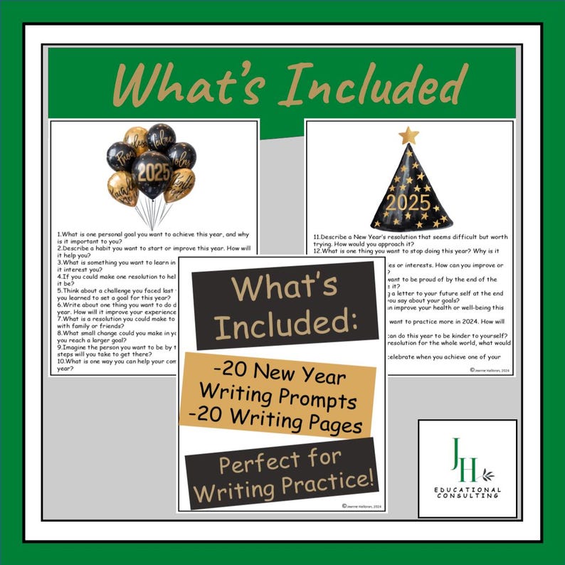 2025 New Year Writing Prompts and Pages - Etsy