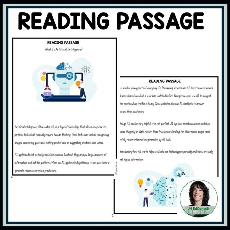 Artificial Intelligence Reading Comprehension Activity | Middle School ...
