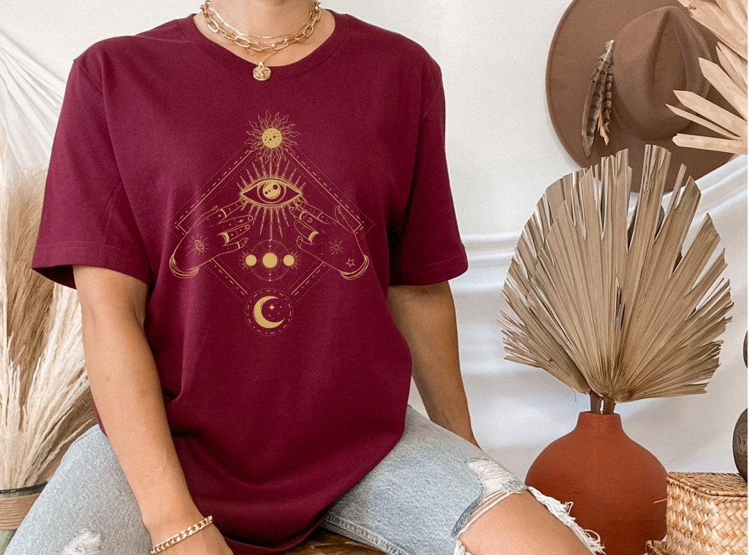 All Seeing Eye Shirt, Hippie Clothes for Women, Trendy Boho Top, Witchy ...