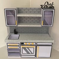 1:6 Scale Countertop Cabinet With Shelf Kitchen Doll House - Etsy