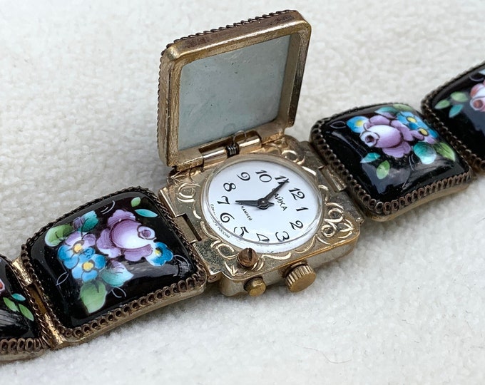 Vintage Chaika Soviet Watch, Floral Woman Bracelet Jewelry, Porcelain ...