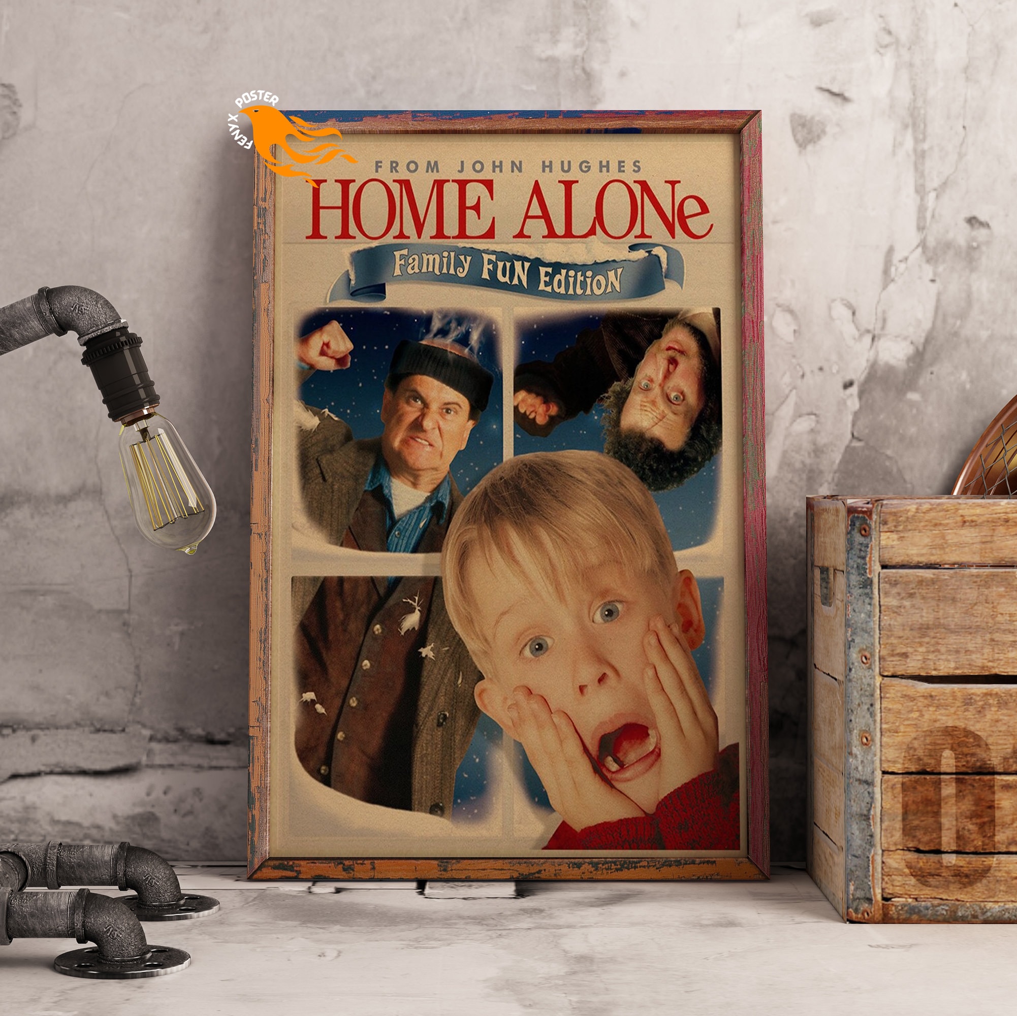 Home Alone Retro Poster, Kraft Paper Print, Movie Wall Art Gift sold by ...