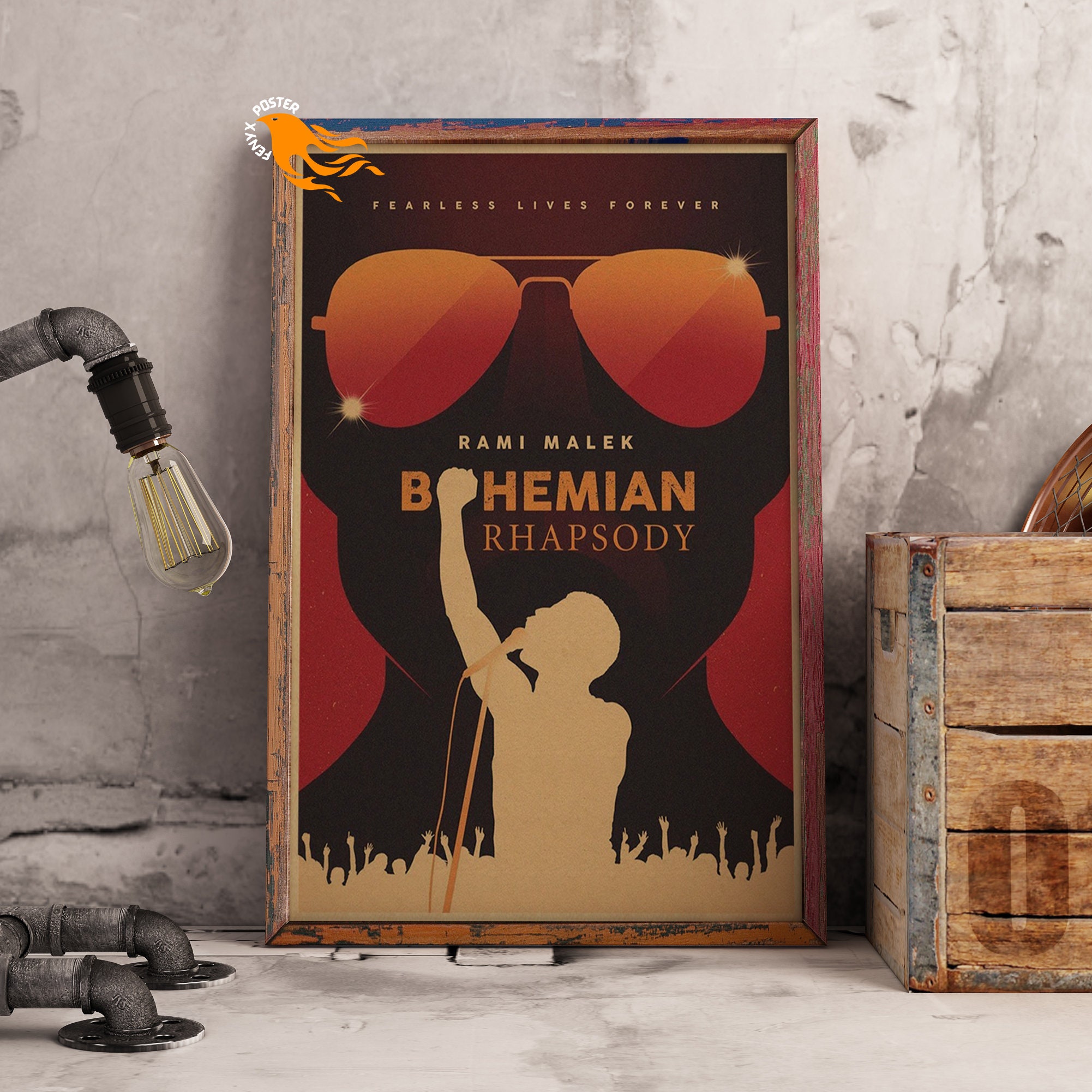 Bohemian Rhapsody Retro Poster, Kraft Paper Print sold by Letizia ...