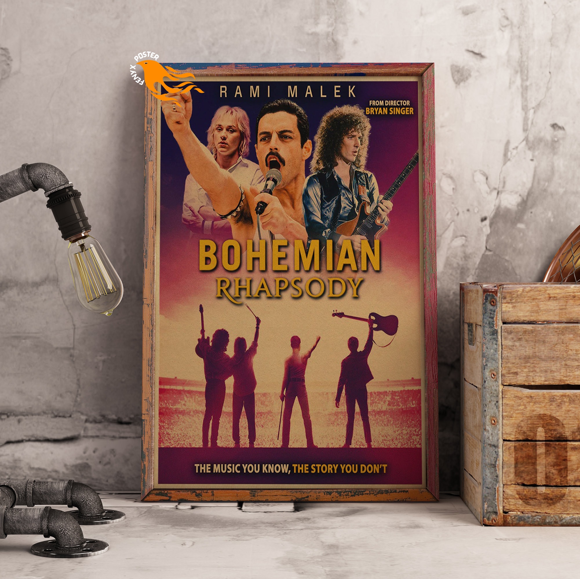 Bohemian Rhapsody Retro Poster, Kraft Paper Print sold by Letizia ...