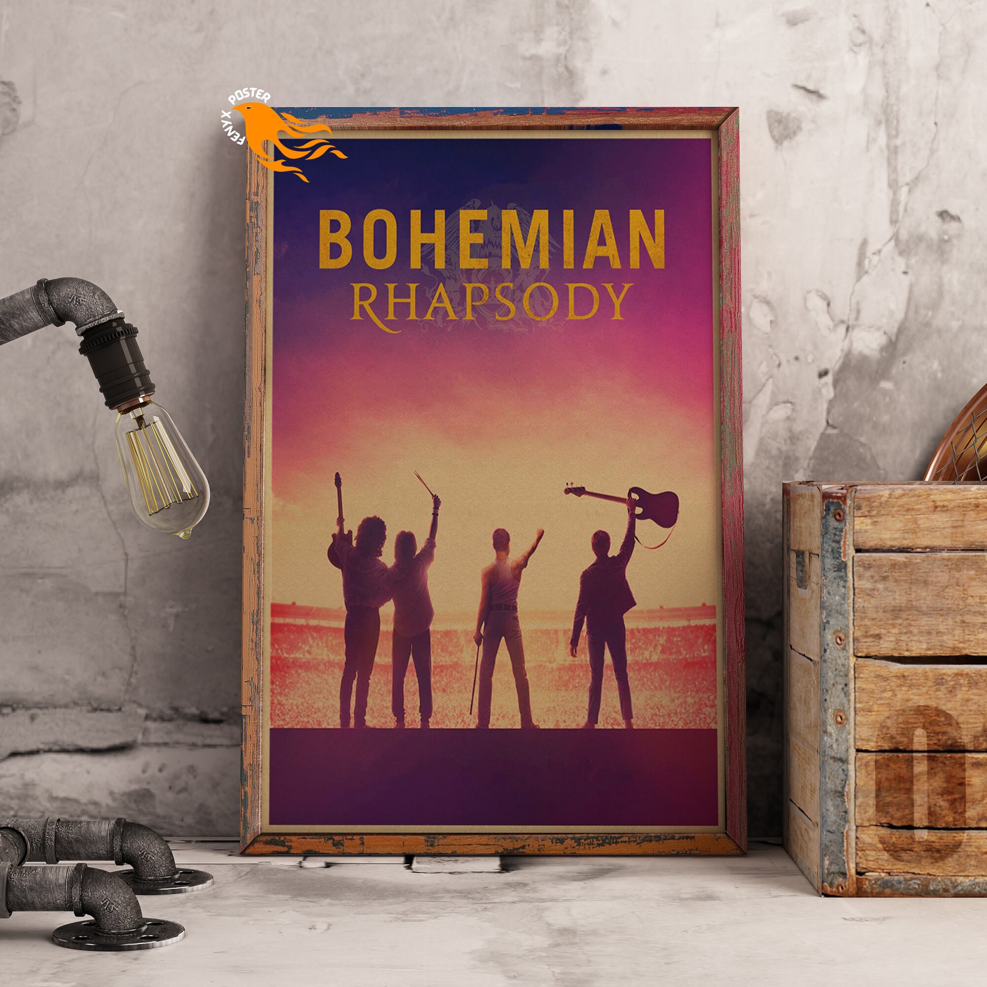 Bohemian Rhapsody Retro Poster, Kraft Paper Print sold by Letizia ...