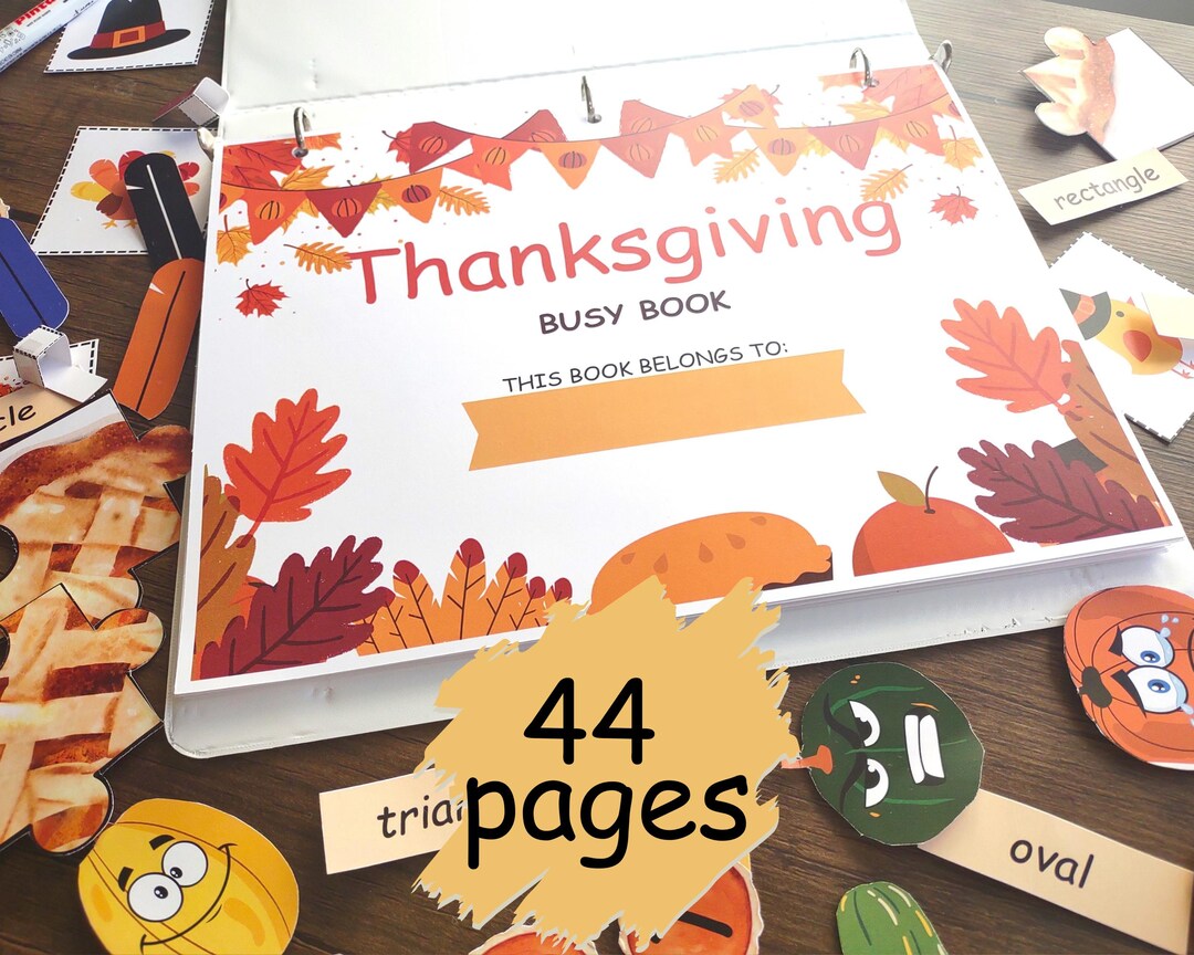 Thanksgiving Toddler Activity Book Thanksgiving Busy Book Toddler ...