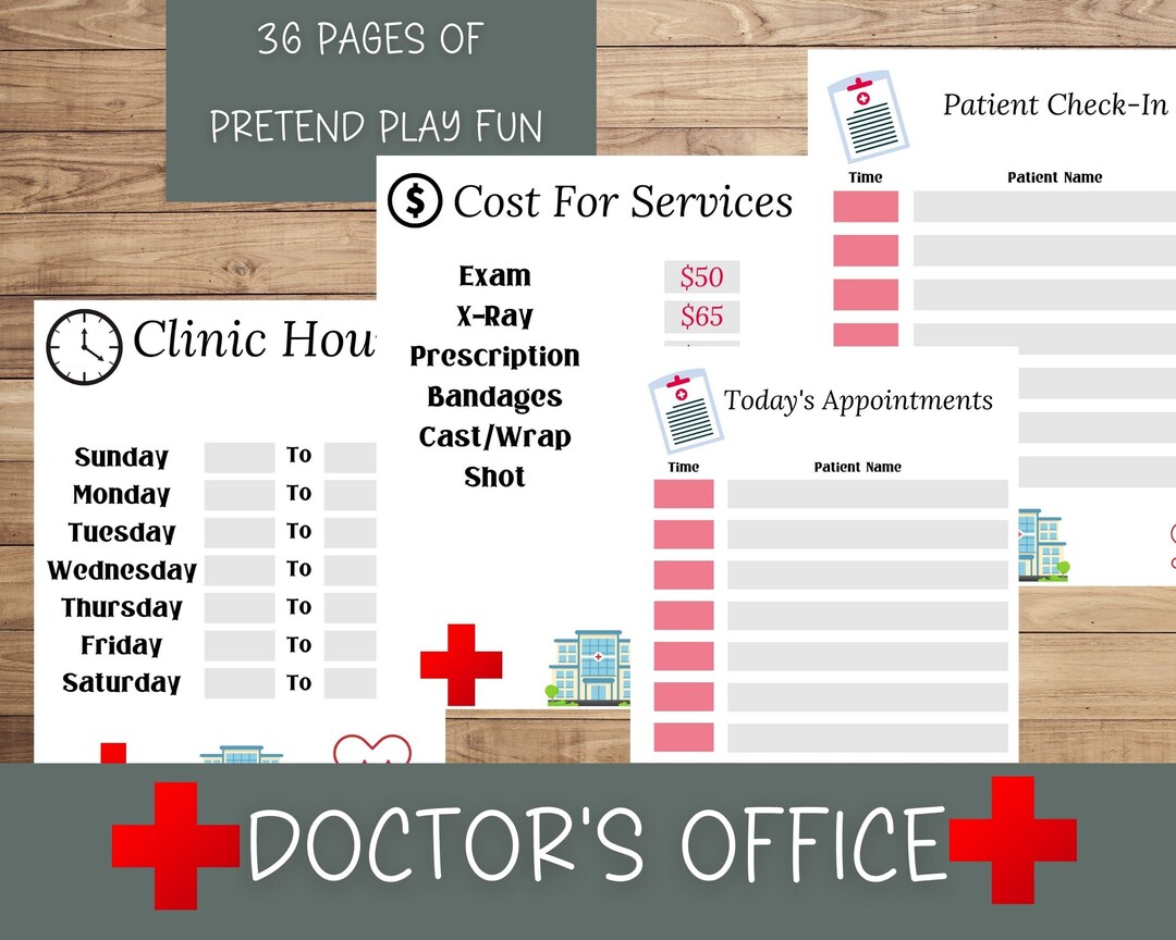 Pretend Play Set for Kids Doctors Office Theme, Ideal for Classroom ...