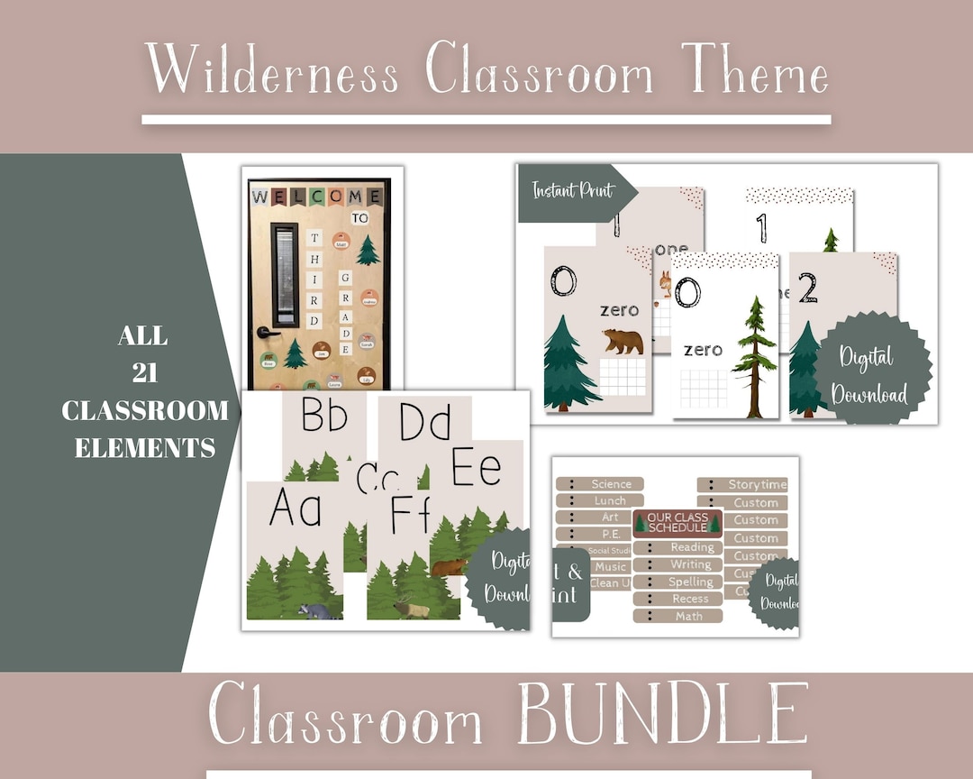 Wilderness Classroom Decor Bundle, Wilderness Classroom Theme Bundle ...
