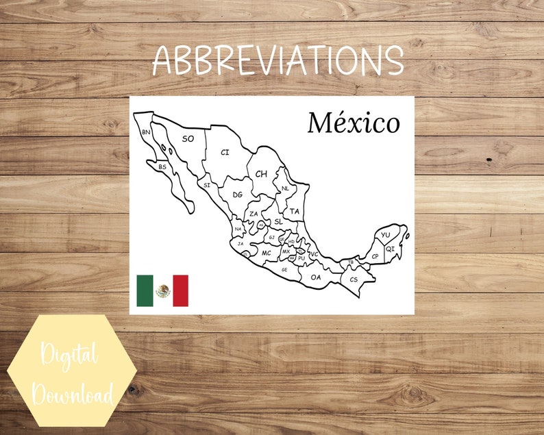 Printable Mexico Map, Travel Tracker, Homeschool Geography (digital ...