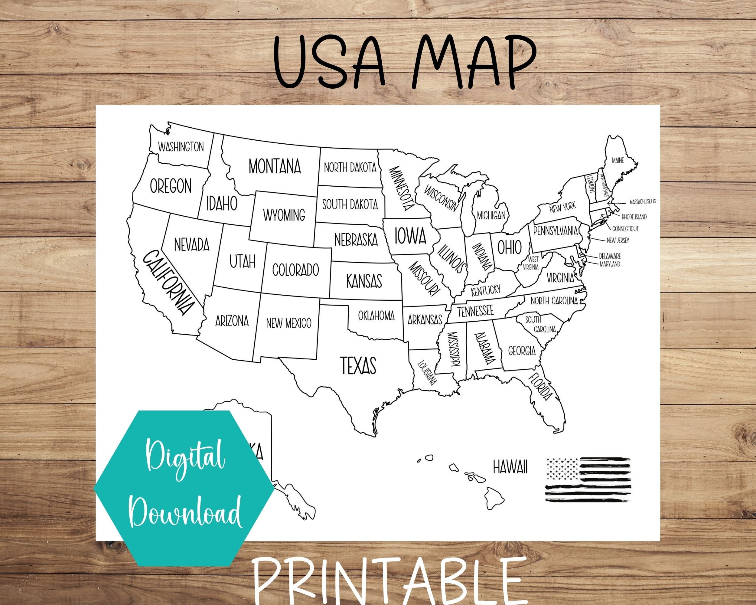 United States Map Printable US Map Printable USA US Sales Map, Travel ...