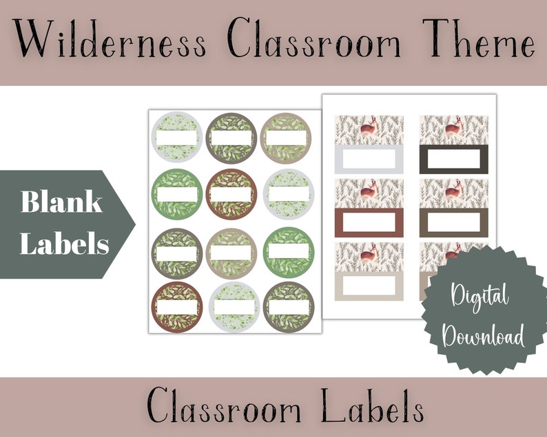 Custom Classroom Labels, Wilderness Theme, Classroom Decorations ...