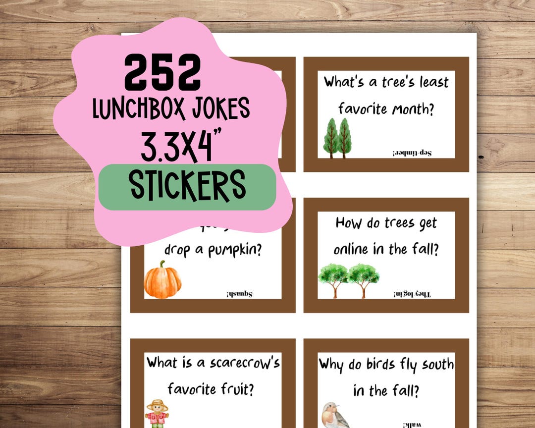Printable Lunchbox Jokes for Boys and Girls Sticker Joke of the Day ...