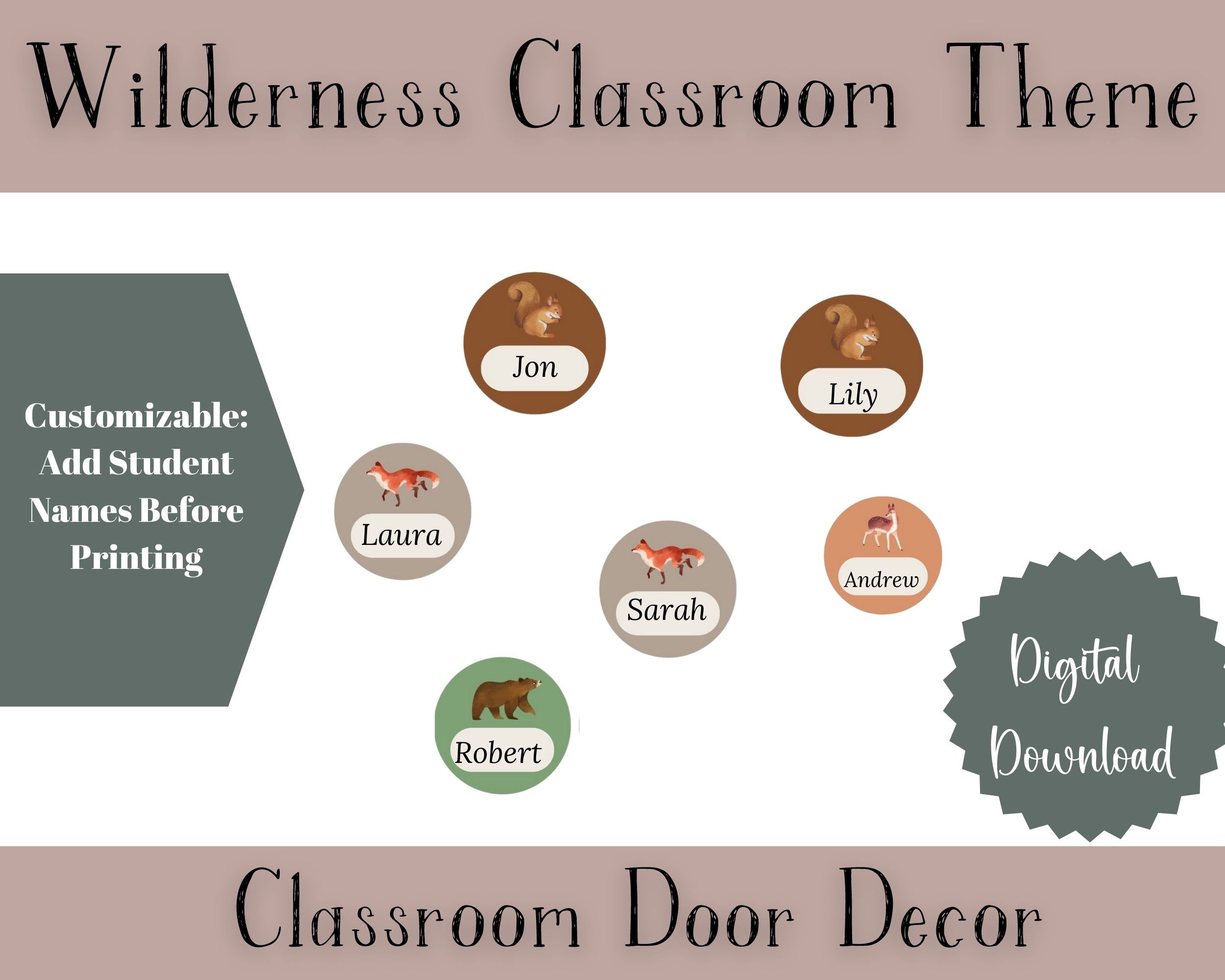 Custom Classroom, Wilderness Theme, Classroom Decorations, Student Name ...