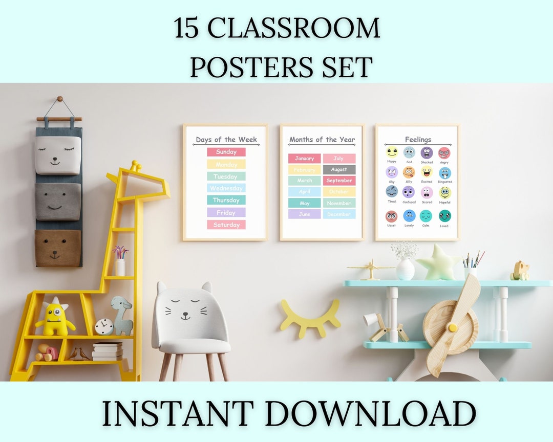 Educational Poster Set, Homeschooling Playroom Poster, Homeschool ...