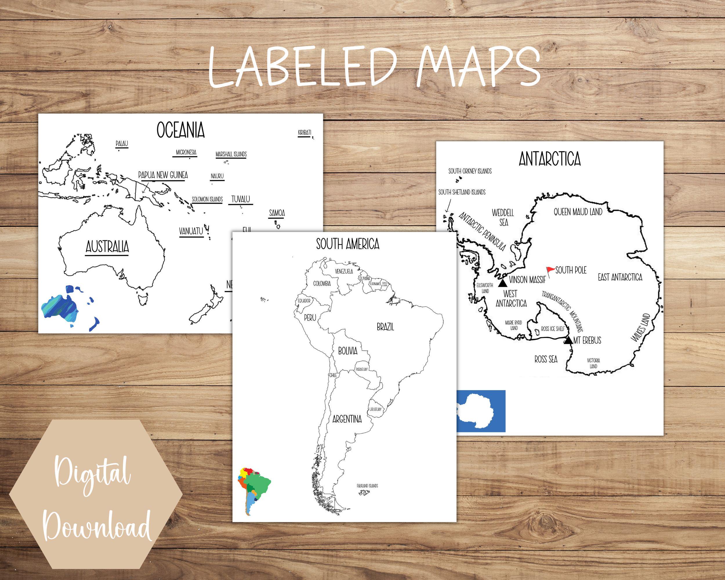 7 Continent Map Bundle Printable, Travel Tracker, Etsy Sales Map ...