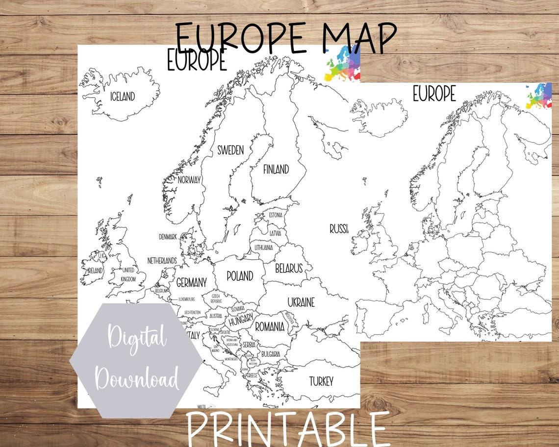 Europe Map, Map of Europe, Printable Europe Map Printable Europe Sales ...