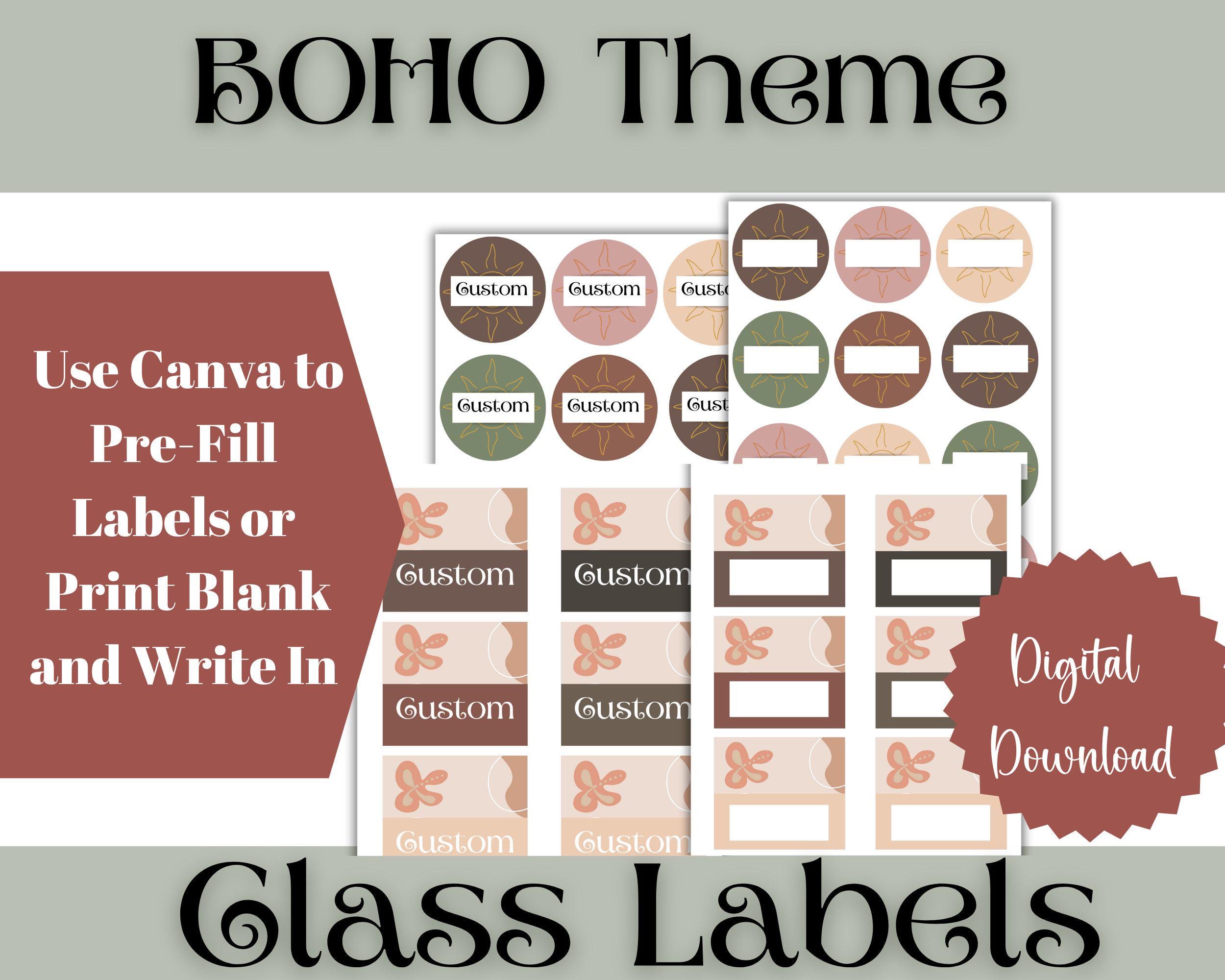 Custom Classroom Labels, BOHO Theme, Classroom Decorations, Bulletin ...