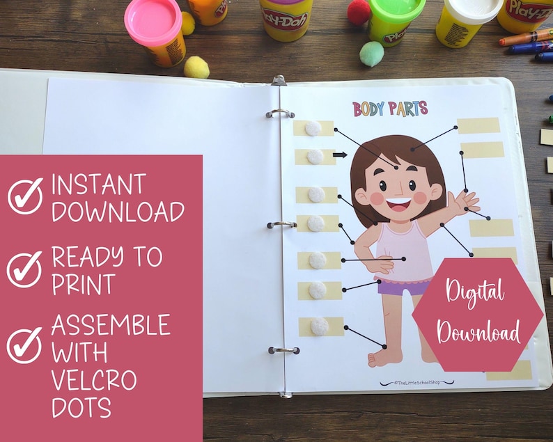 Body Parts Busy Book, Human Anatomy Learning (PDF) - Etsy