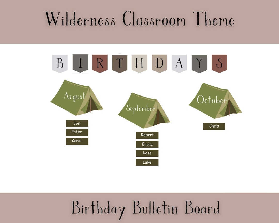 Custom Classroom B-days, Wilderness Theme, Classroom Decorations ...