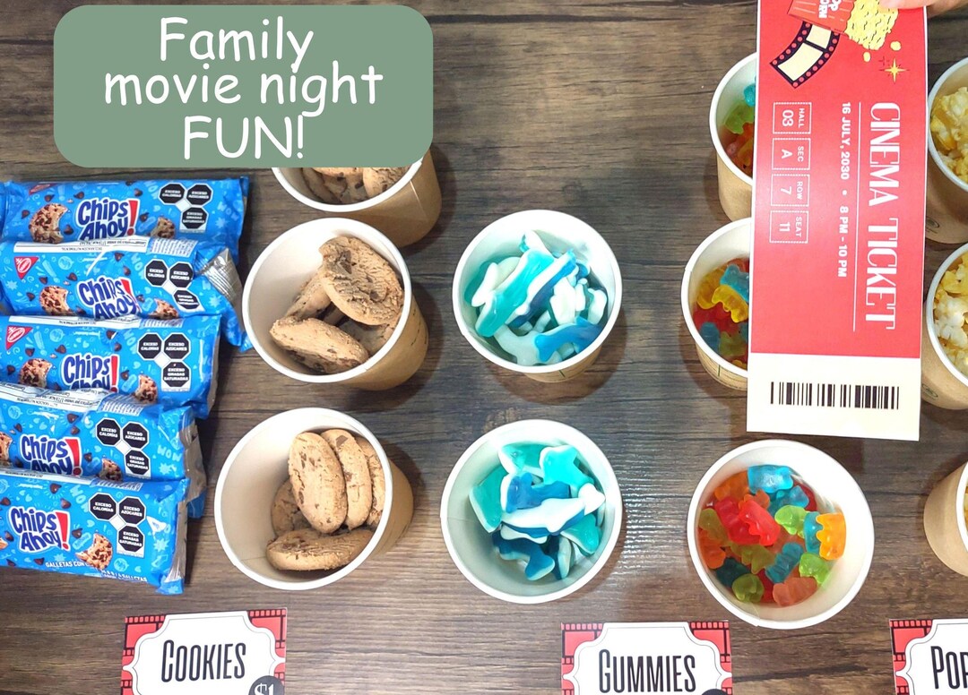 Printable Movie Theater Pretend Play Preschool Family Movie Night PDF ...