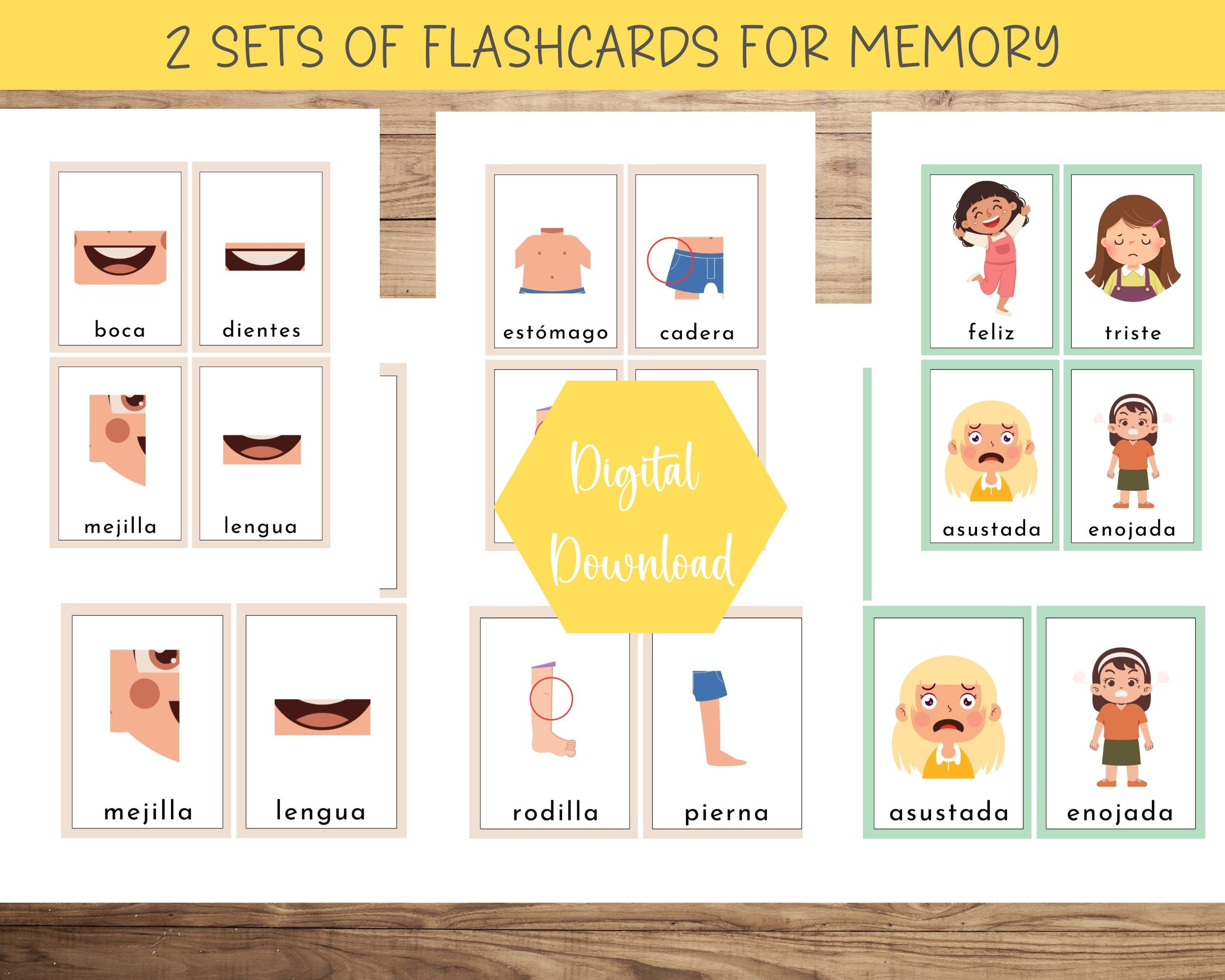 SPANISH Body Parts Busy Bundle, Printable Montessori Materials ...