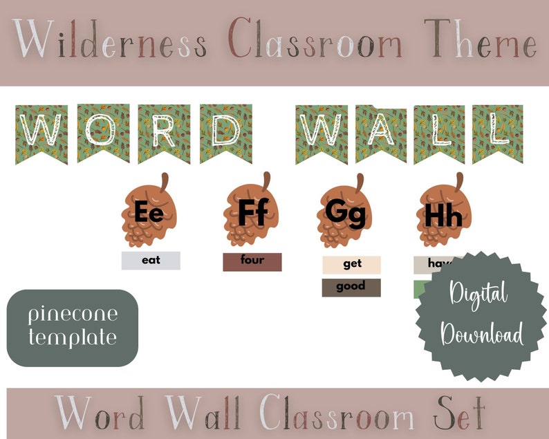 Custom Classroom Words, Wilderness Theme, Classroom Decorations ...