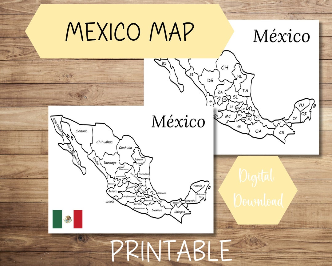 Mexico Map, Printable Sales Map, Travel Tracker, Etsy Order Map ...