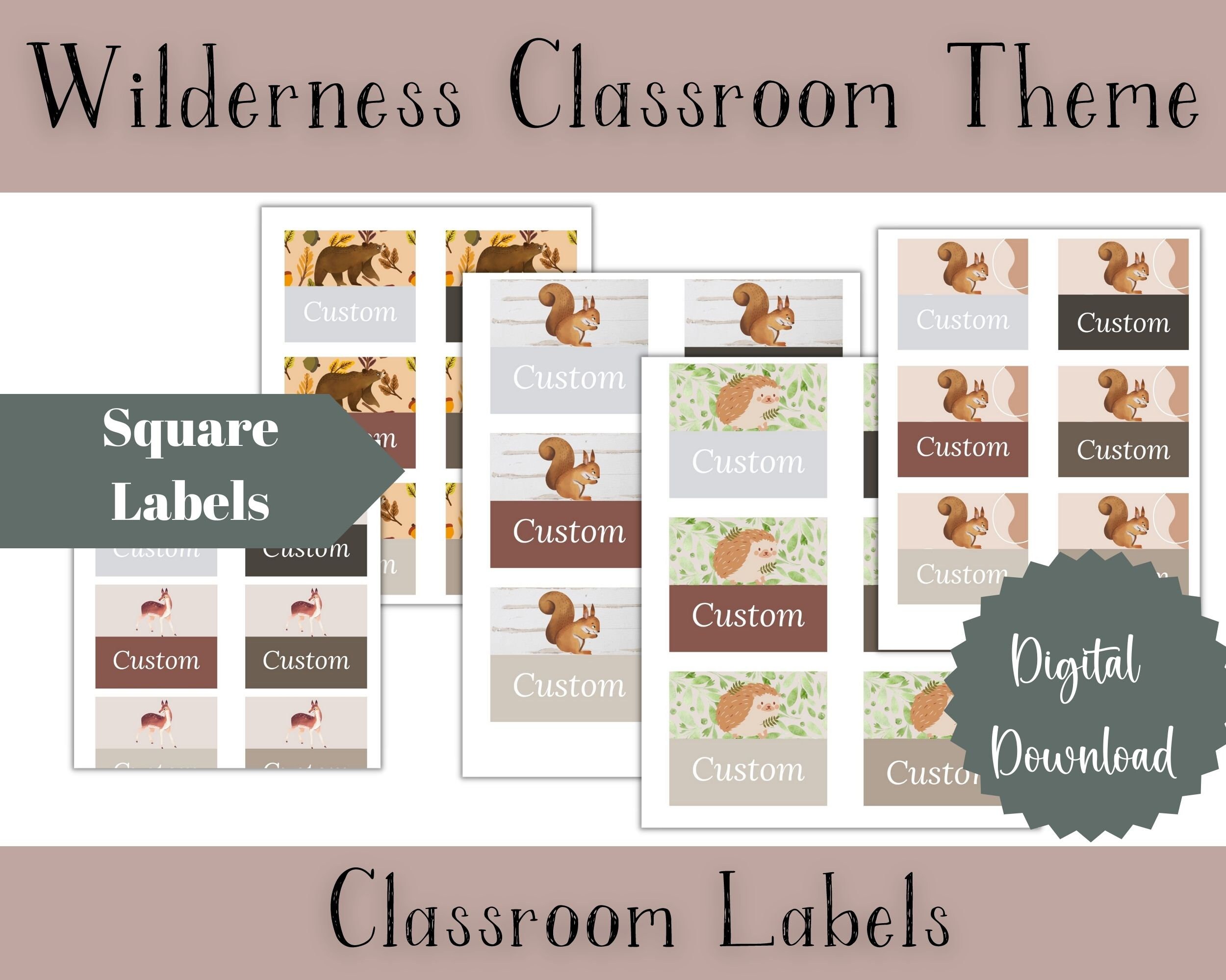 Custom Classroom Labels, Wilderness Theme, Classroom Decorations ...