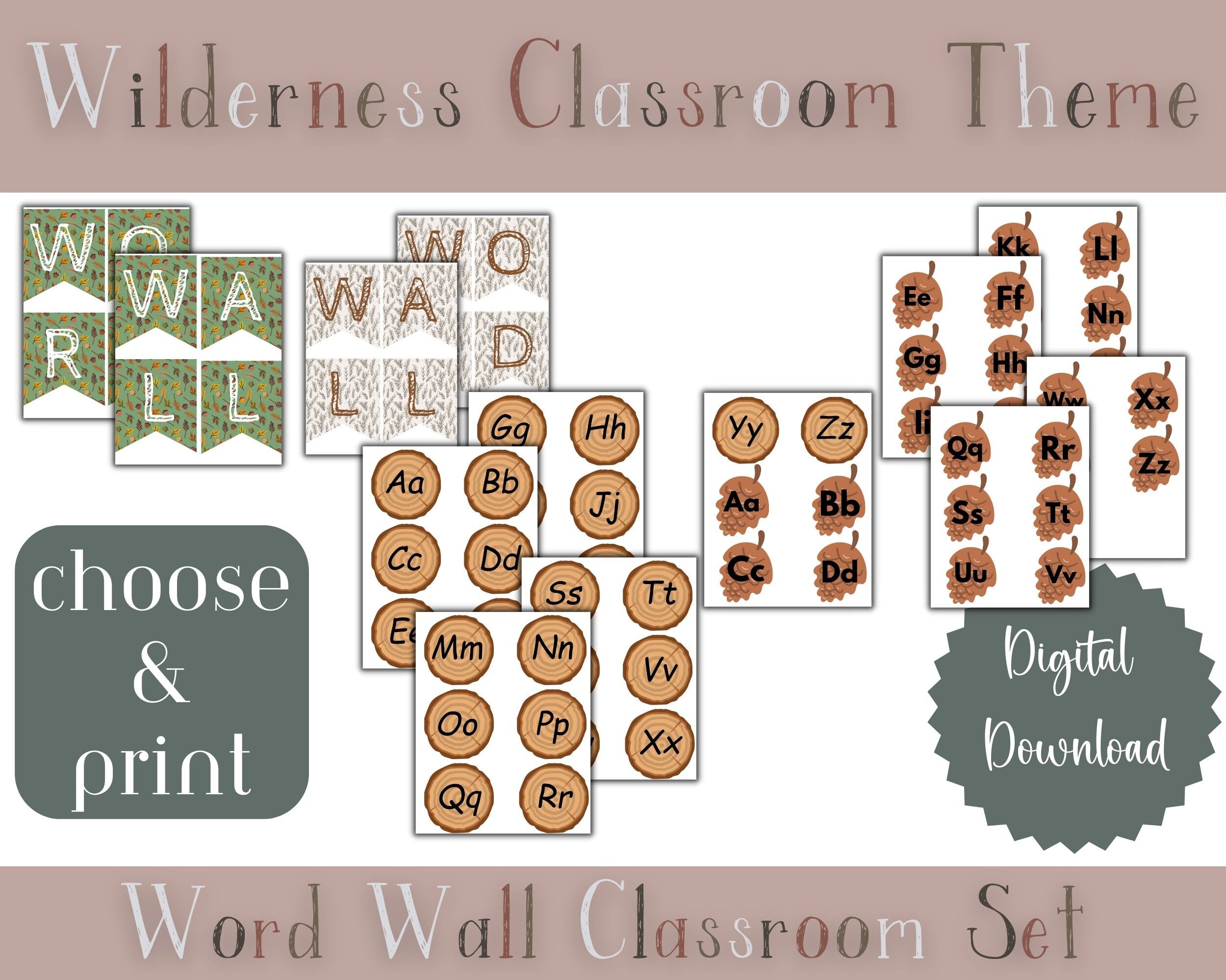 Custom Classroom Words, Wilderness Theme, Classroom Decorations ...