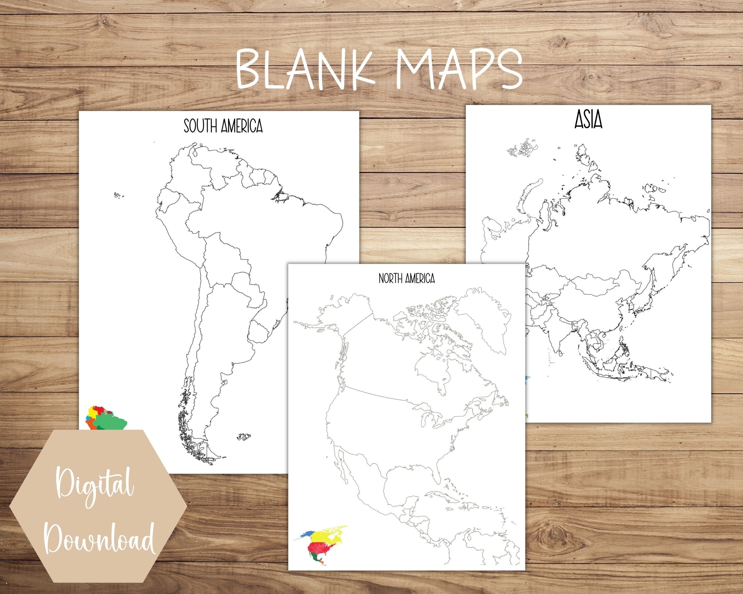 7 Continent PDF Map Bundle, Printable Map Bundle, Travel Tracker, Etsy ...