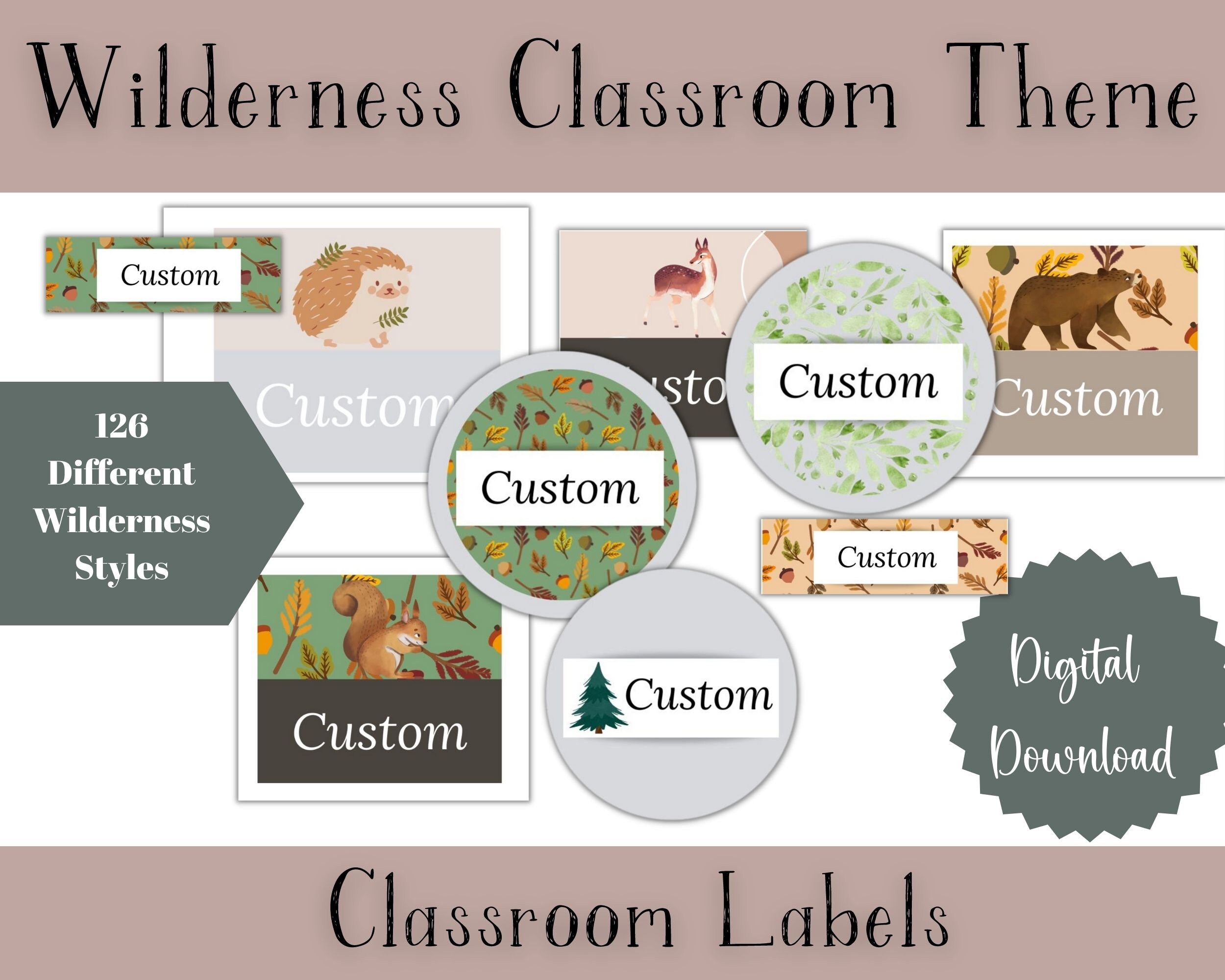 Custom Classroom Labels, Wilderness Theme, Classroom Decorations ...