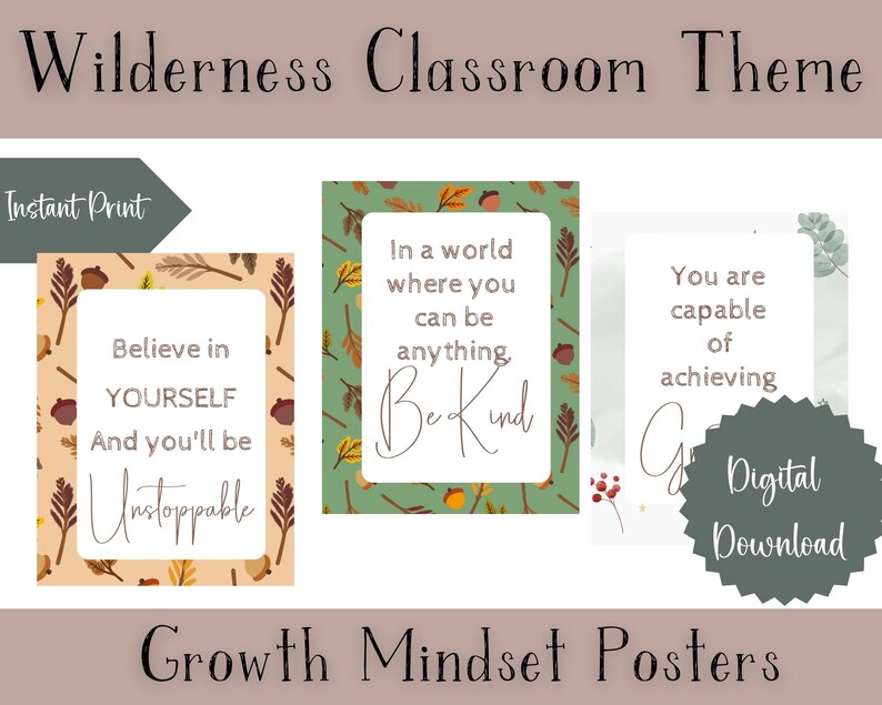 Growth Mindset Classroom Printable Posters, Encouragement Quotes ...
