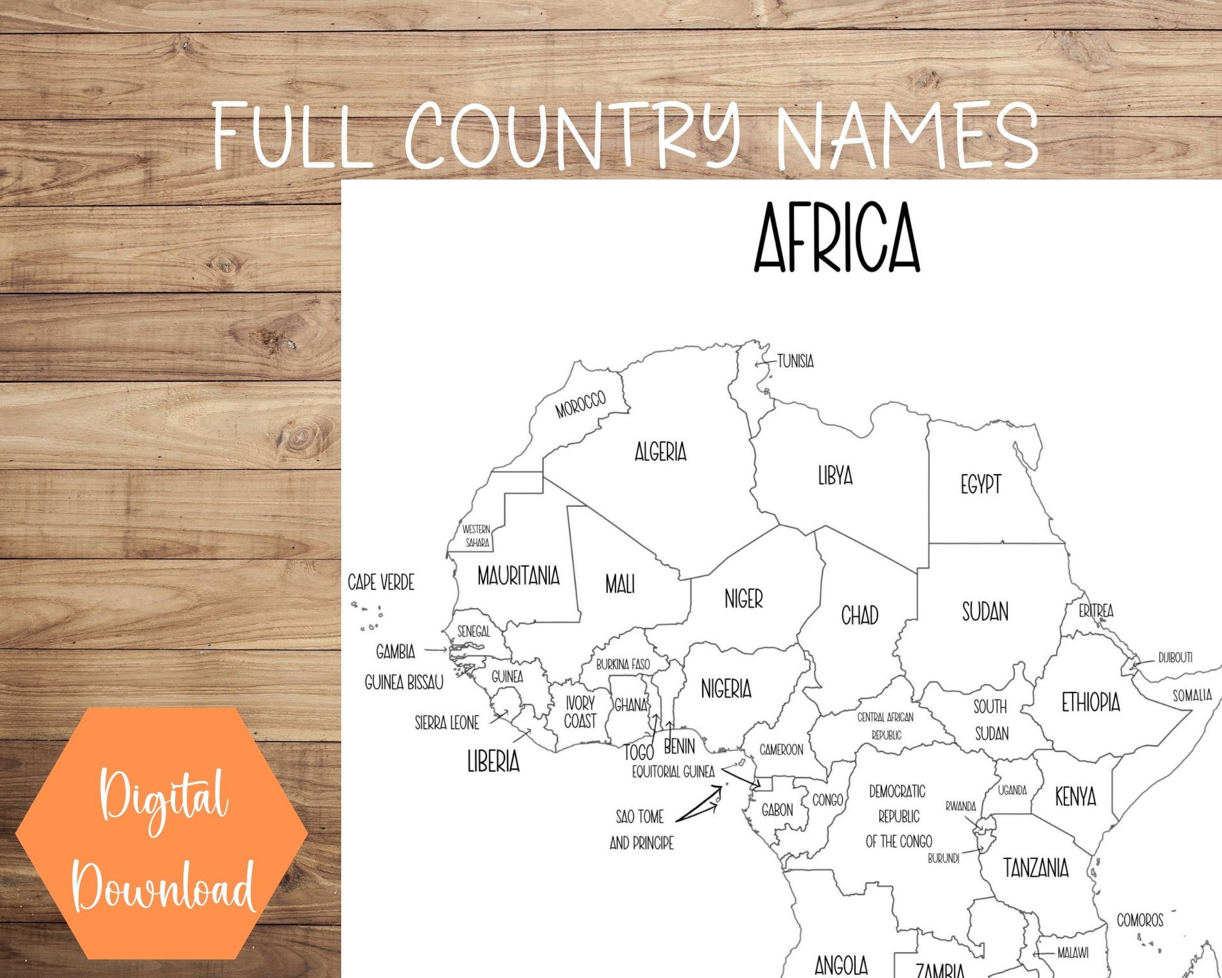 Africa Map, Map of Africa, Printable Africa Map, Geography Homeschool ...