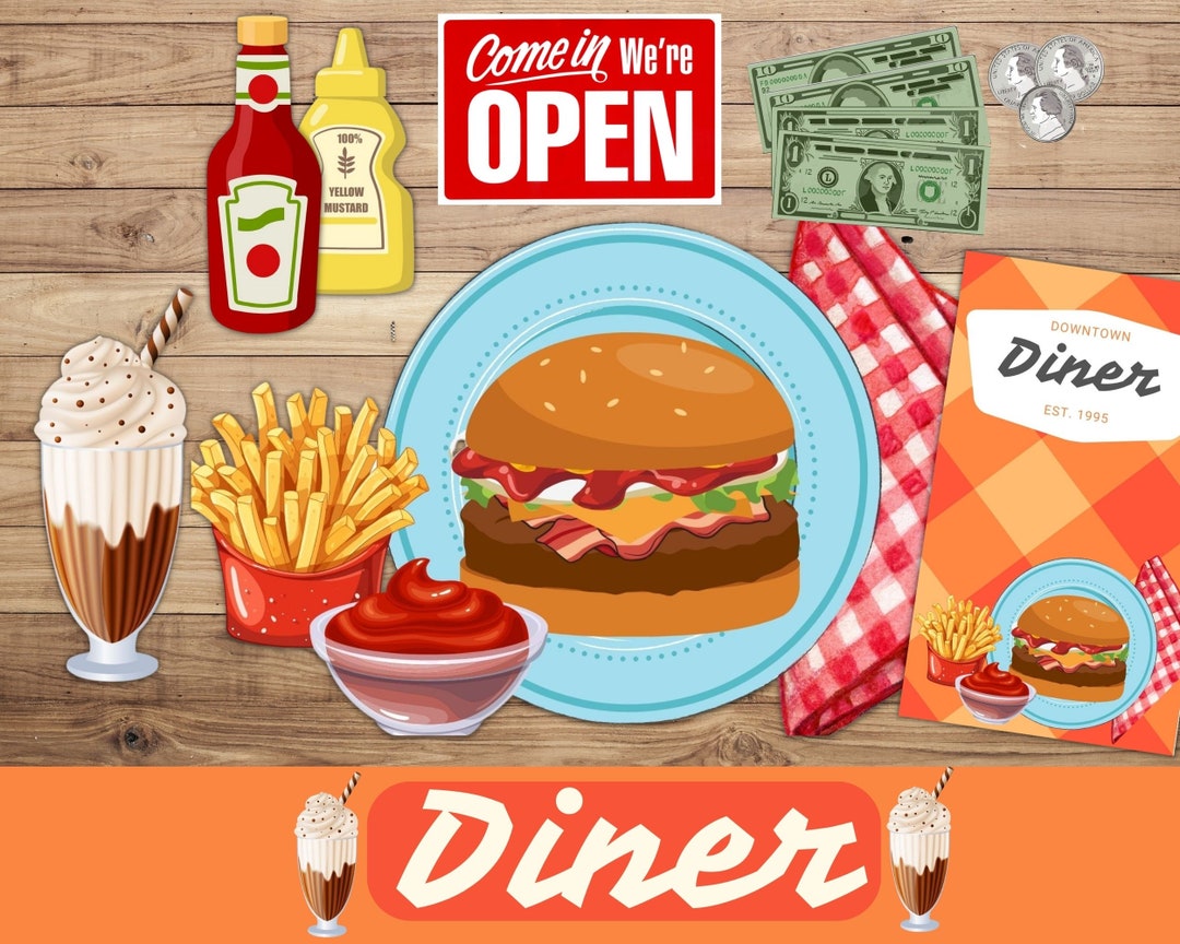 Diner Pretend Play, Pretend Play Food, Preschool Printable ...