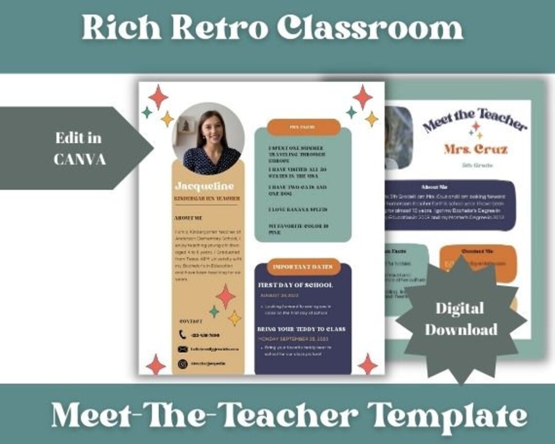 Meet the Teacher, Retro Groovy Theme, Classroom Decorations, Teacher ...