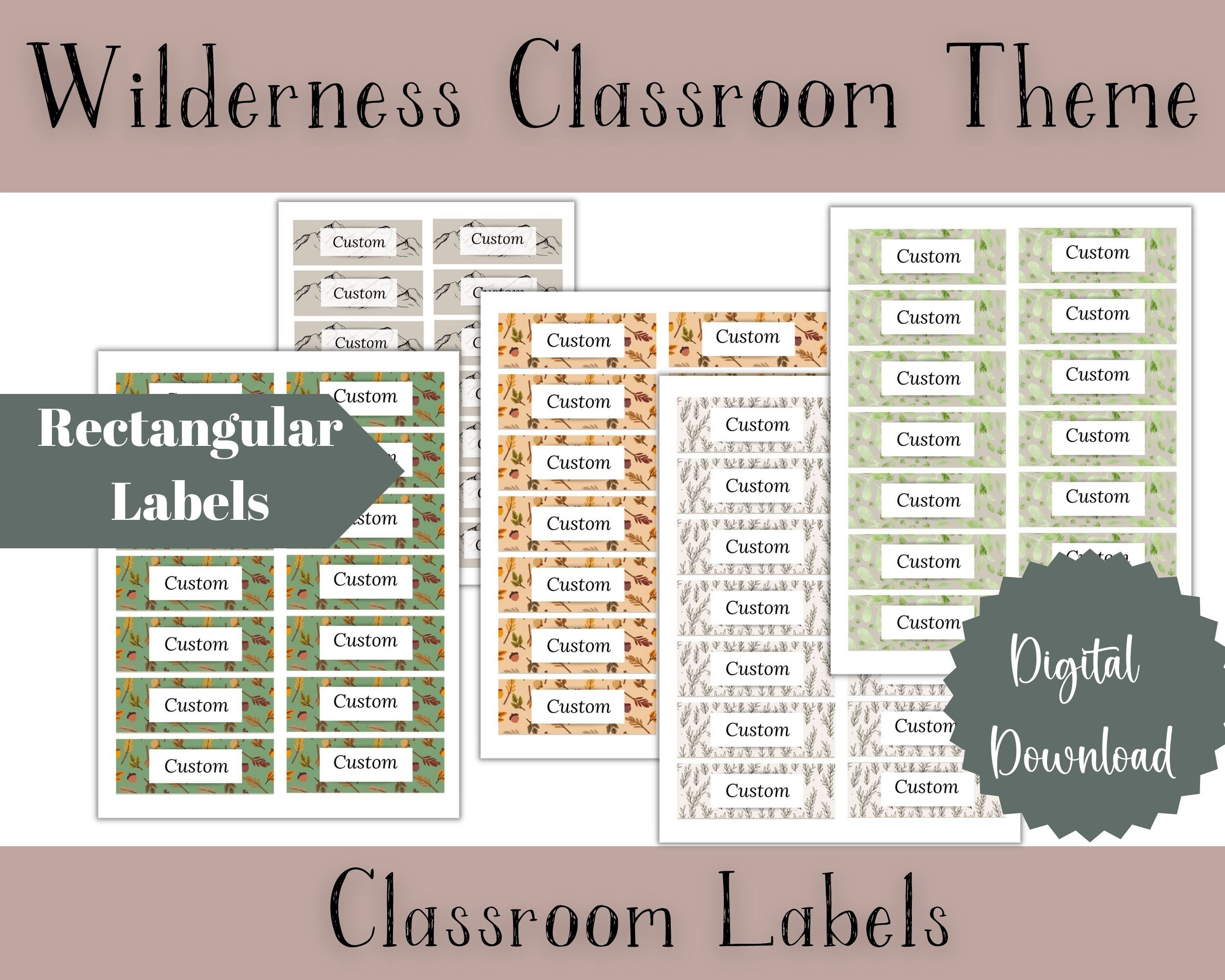 Custom Classroom Labels, Wilderness Theme, Classroom Decorations ...
