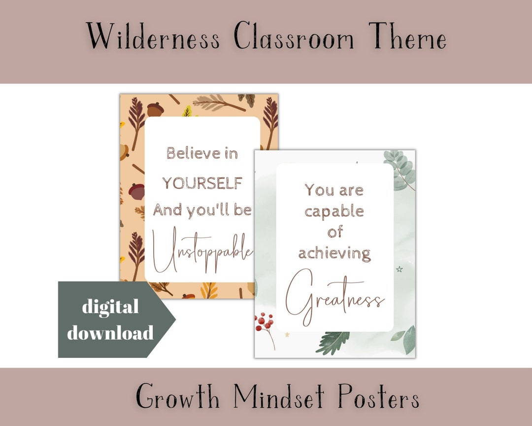 Growth Mindset Classroom Printable Posters, Encouragement Quotes ...