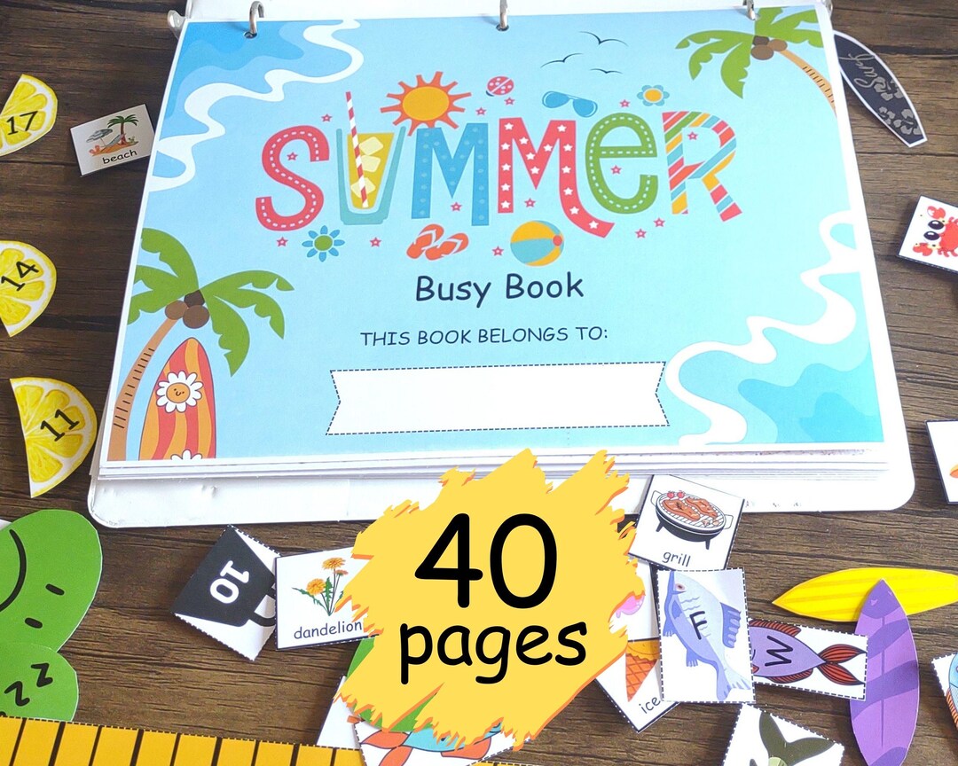 Summer Busy Book Printable Summer Busy Book Preschool Learning Binder ...