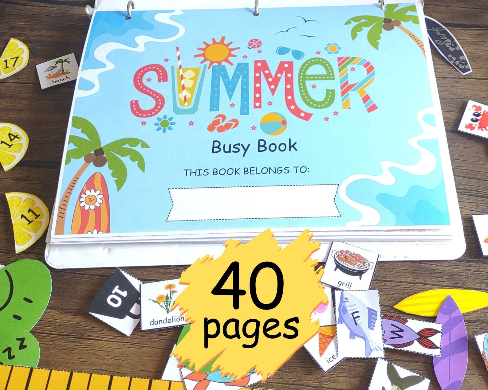 Summer Busy Book Printable Summer Busy Book Preschool Learning Binder ...