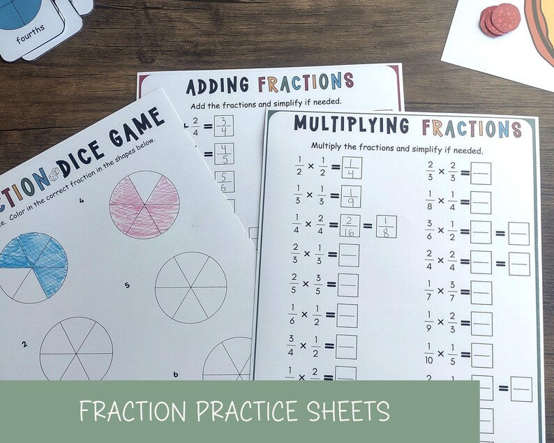 Fractions Cheat Sheets Printable Fraction Worksheets Homeschool Math ...