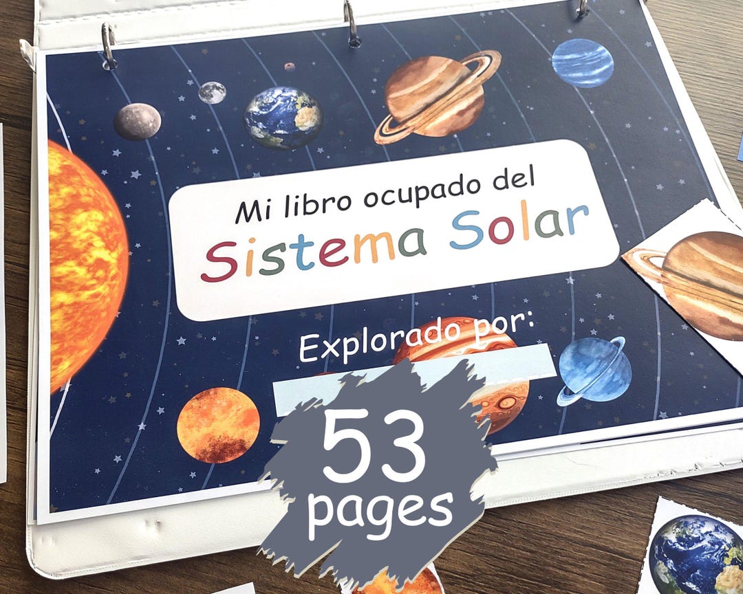 Spanish Solar System Busy Book Personalized Solar System Busy Book ...