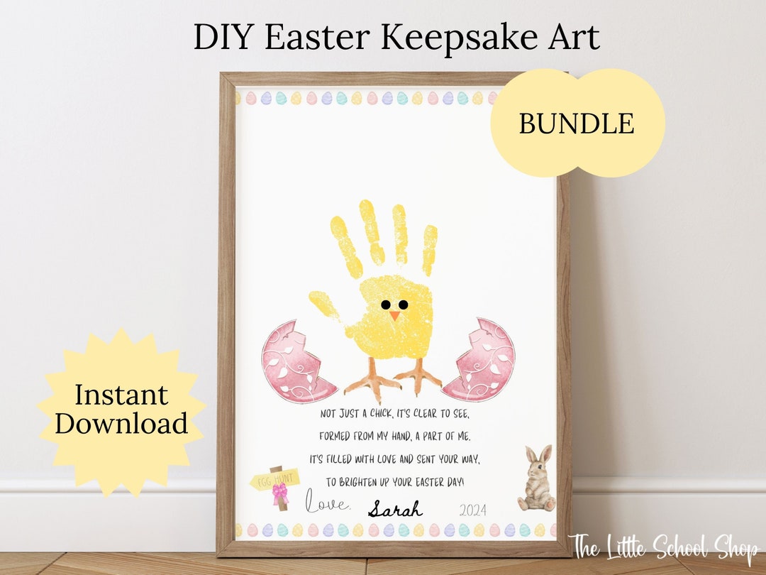 Easter Handprint Art, Handprint Art, Easter Footprint Art, Easter Chick ...