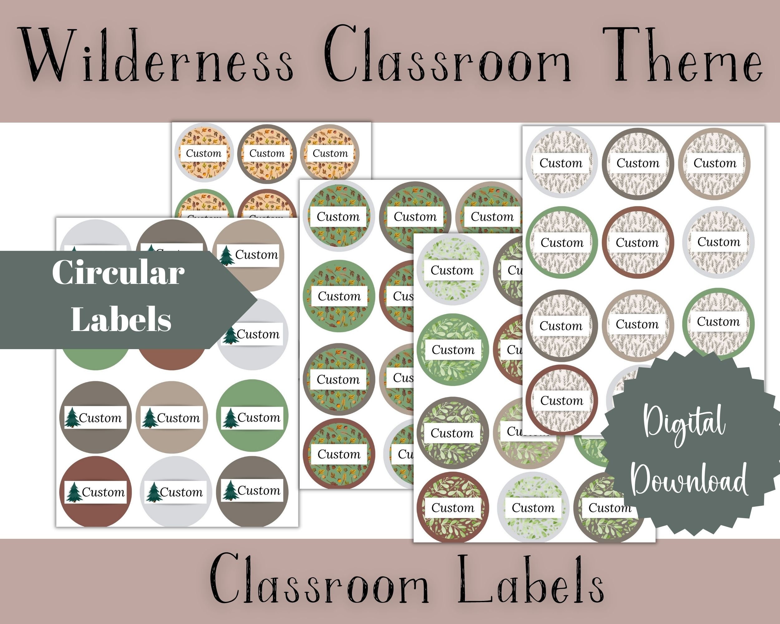 Custom Classroom Labels, Wilderness Theme, Classroom Decorations ...