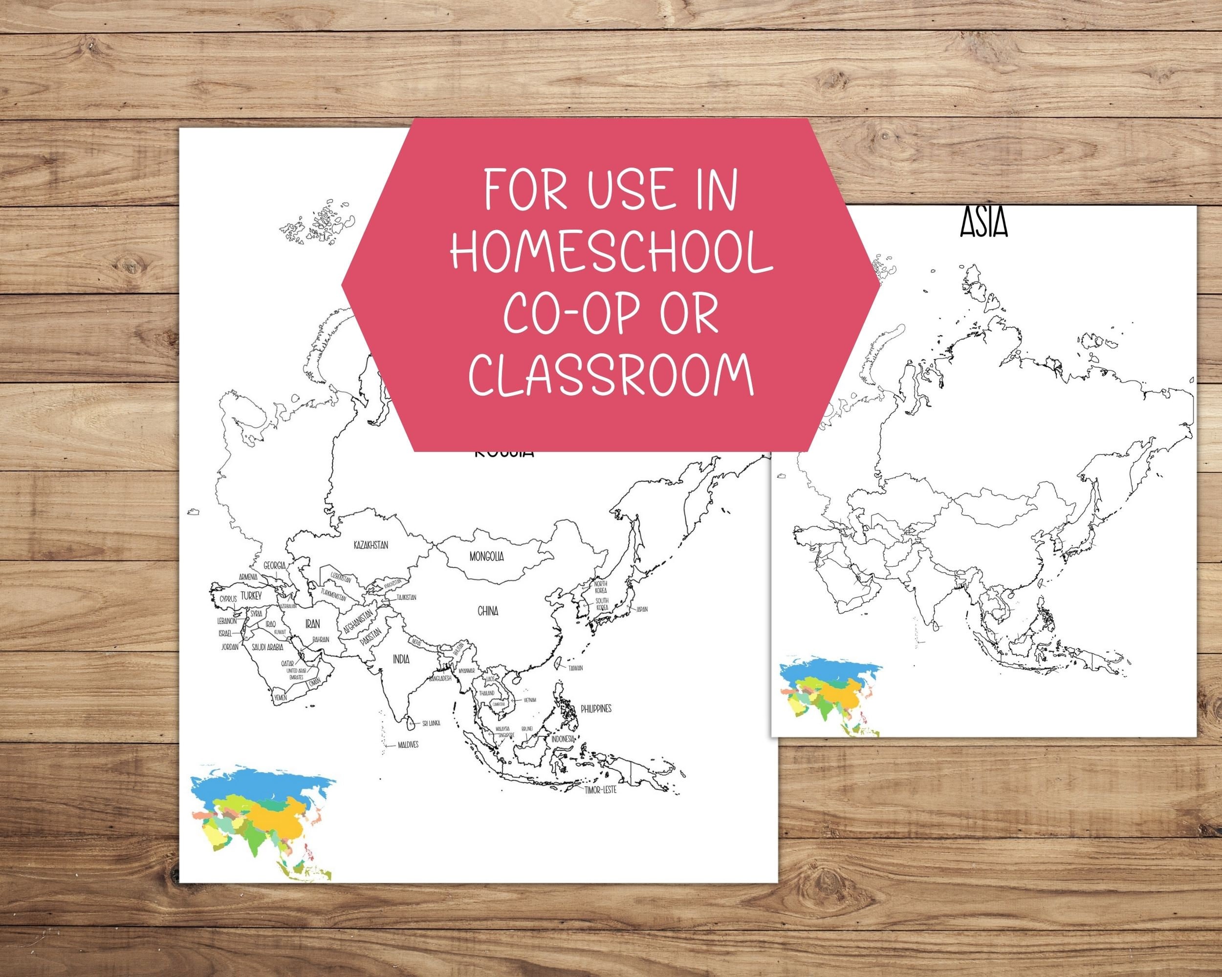 Classroom LICENSE Asia Map, Map of Asia Printable Asia Map, Printable ...